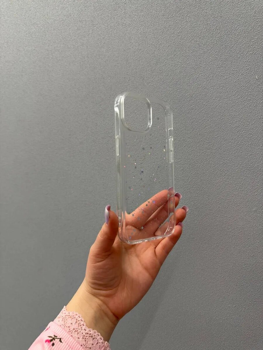 Чехол, для iPhone 15 "Звездный", силикон, прозрачный, ударопрочный — фото 1