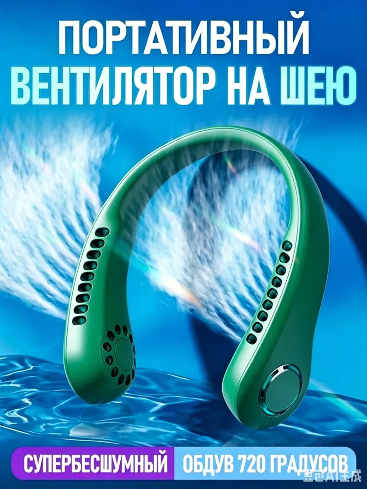 Портативный вентилятор с горловиной и 5-ступенчатым цифровым дисплеем