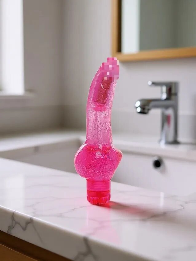 Вибратор Toyz4Lovers JAMMY JELLY GLITTER, 22 см, силикон, розовый