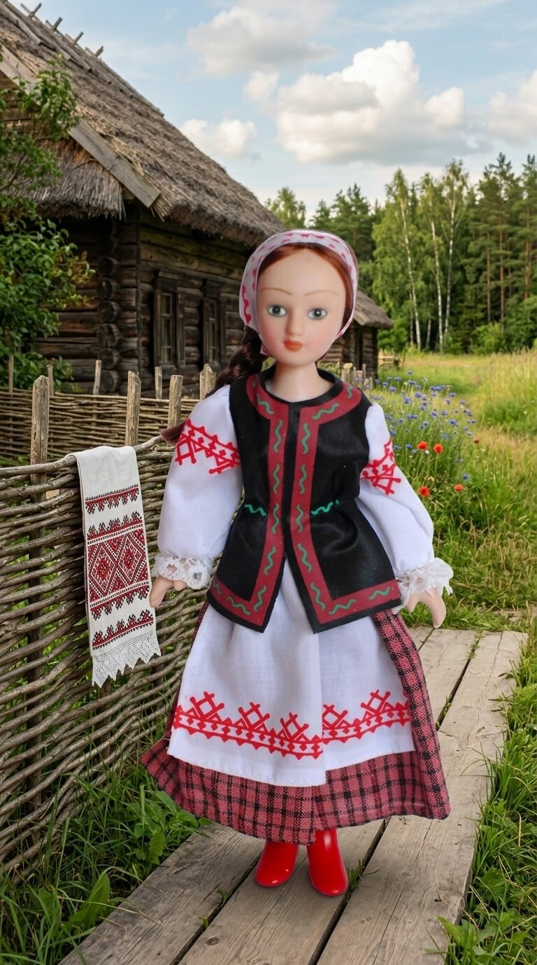 Кукла коллекционная в летнем костюме Минской губернии