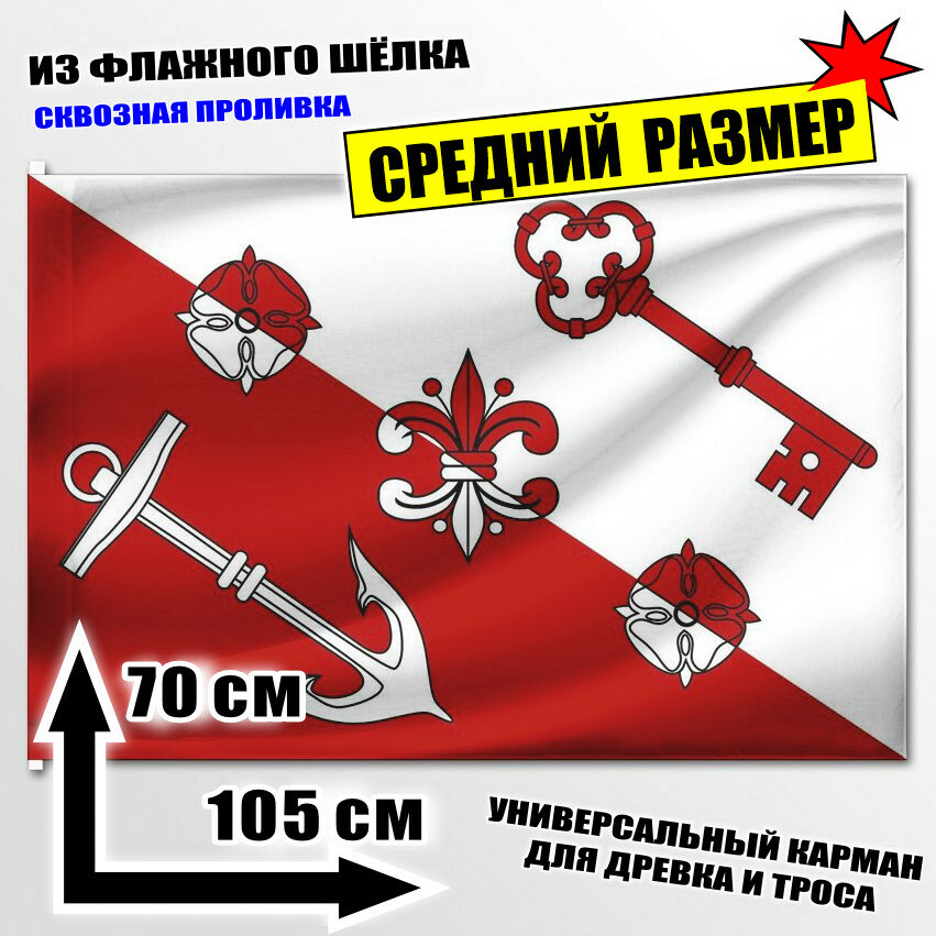 Флаг средний Дзержинского сельского поселения (Ленинградская область) 105x70 см