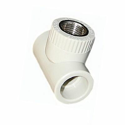 Тройник PP-R комбинированный ВР 25*1/2" Hakan 4300902010121 белый 2шт