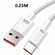 Кабель USB Type-C на USB 3.0 0.25M, 100A, белый