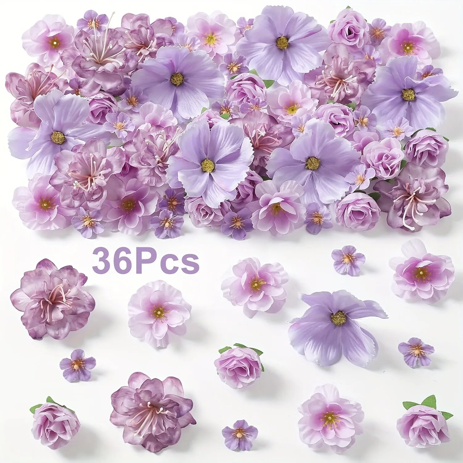 Искусственные розы из шелка, 36 шт. Фиолетовый, Purple