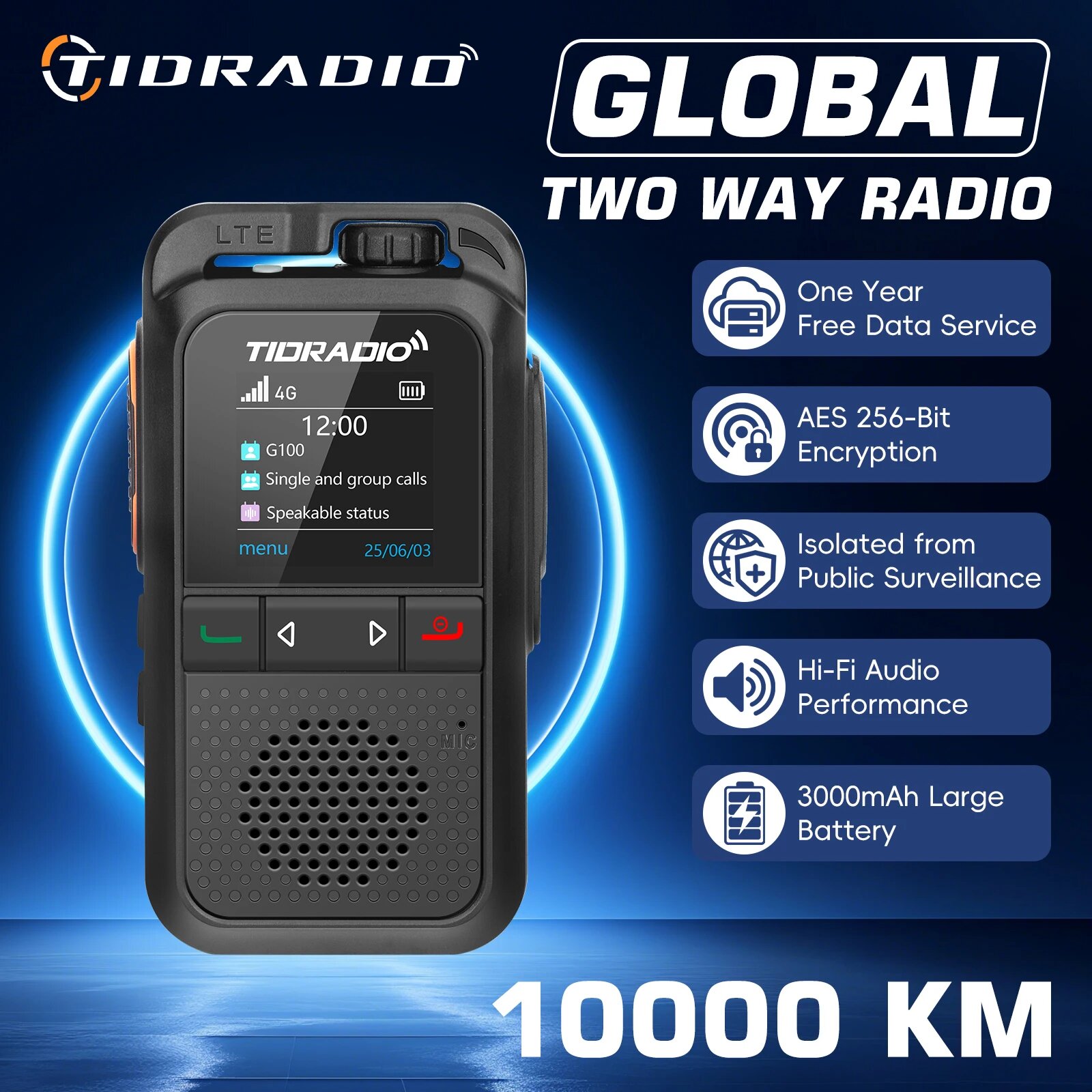 TIDRADIO Global PoC G25 рация, цвет 1Pack G100