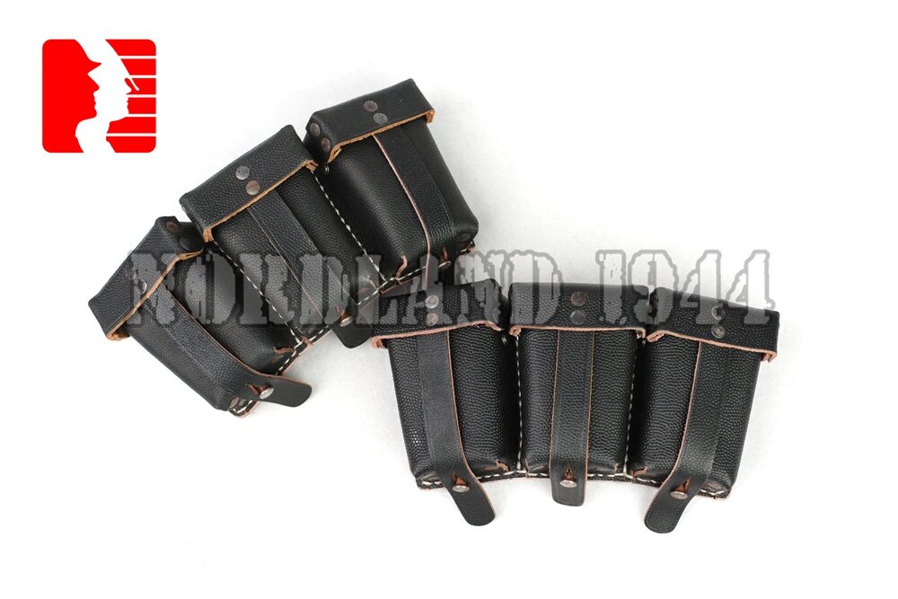 Косплей пара кожаных подсумков K98 Черный, 2nd version black