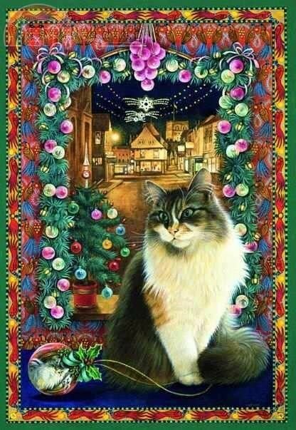 Схема для вышивки крестом HAED Agneatha With Her Christmas Decorations/Агнета и Рождественские декорации
