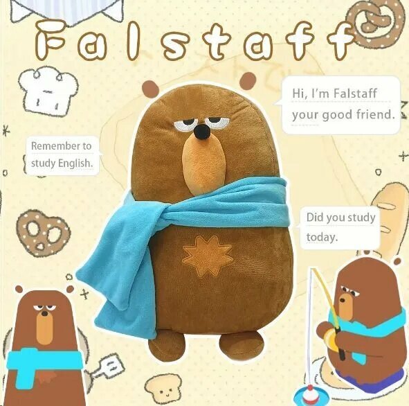 35см Duolingo Falstaff Медведь-шарф Плюшевая Игрушка