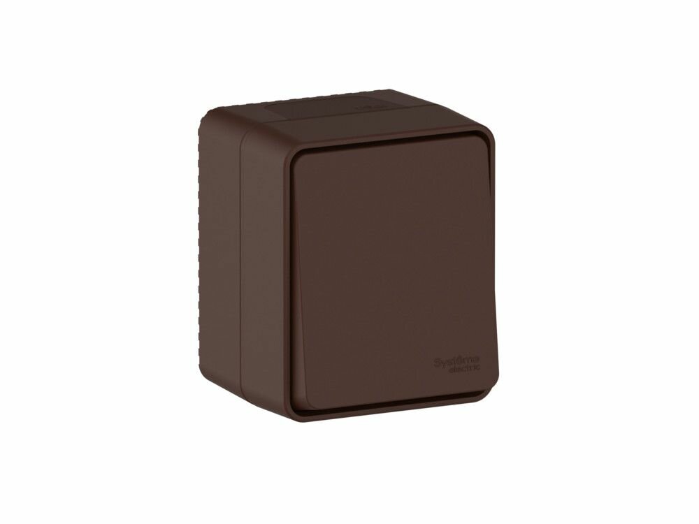 Atlasdesign profi ip54 о/у 1-клавишный переключатель 10 ах, коричневый