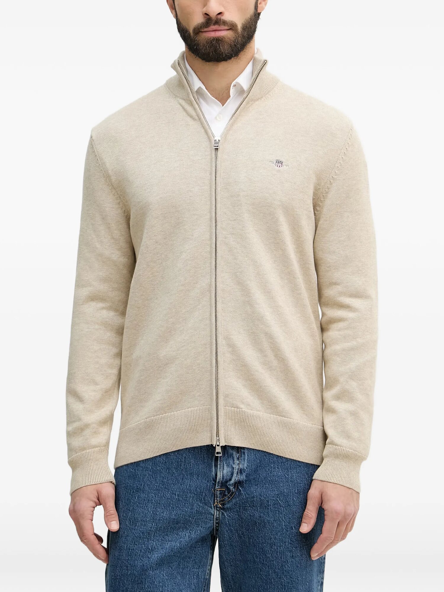 Свитер Zip-up embroidered-logo sweater