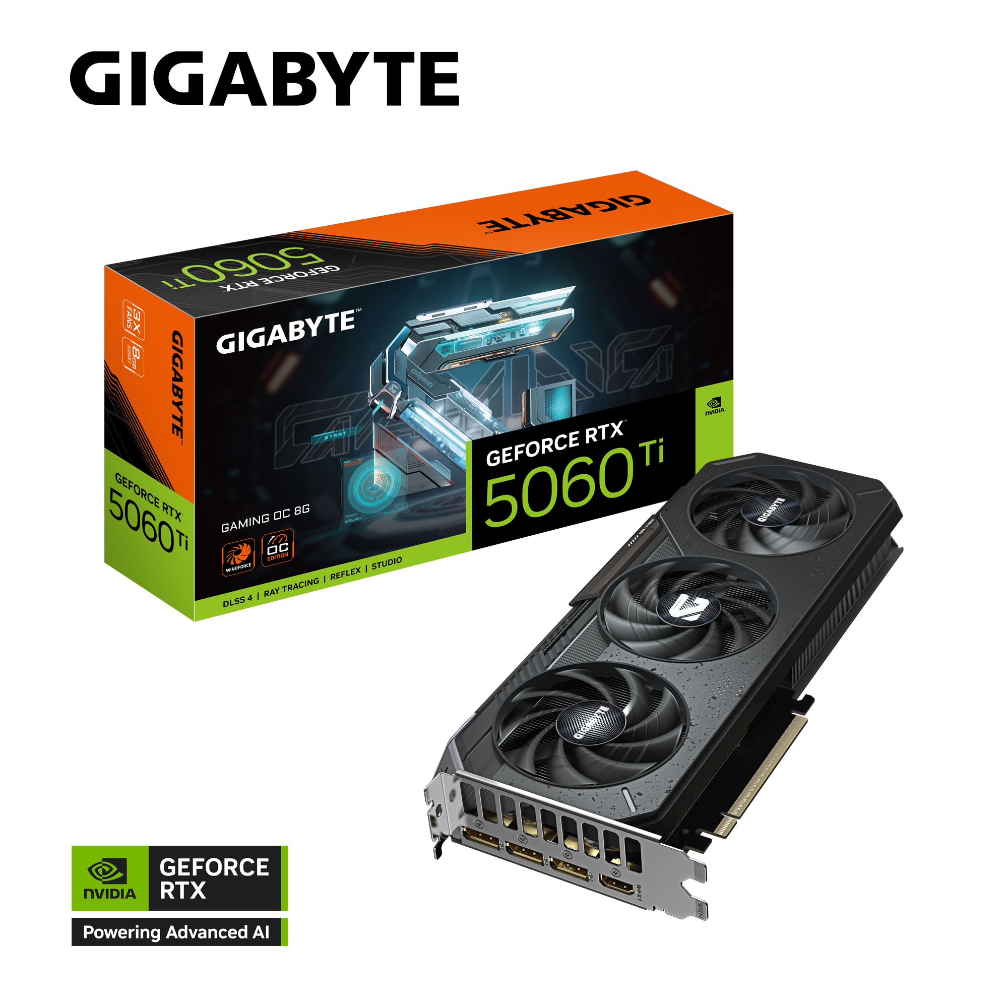 Видеокарта GIGABYTE GeForce RTX 5060 Ti GAMING OC 8GB (GV-N506TGAMING OC-8GD)