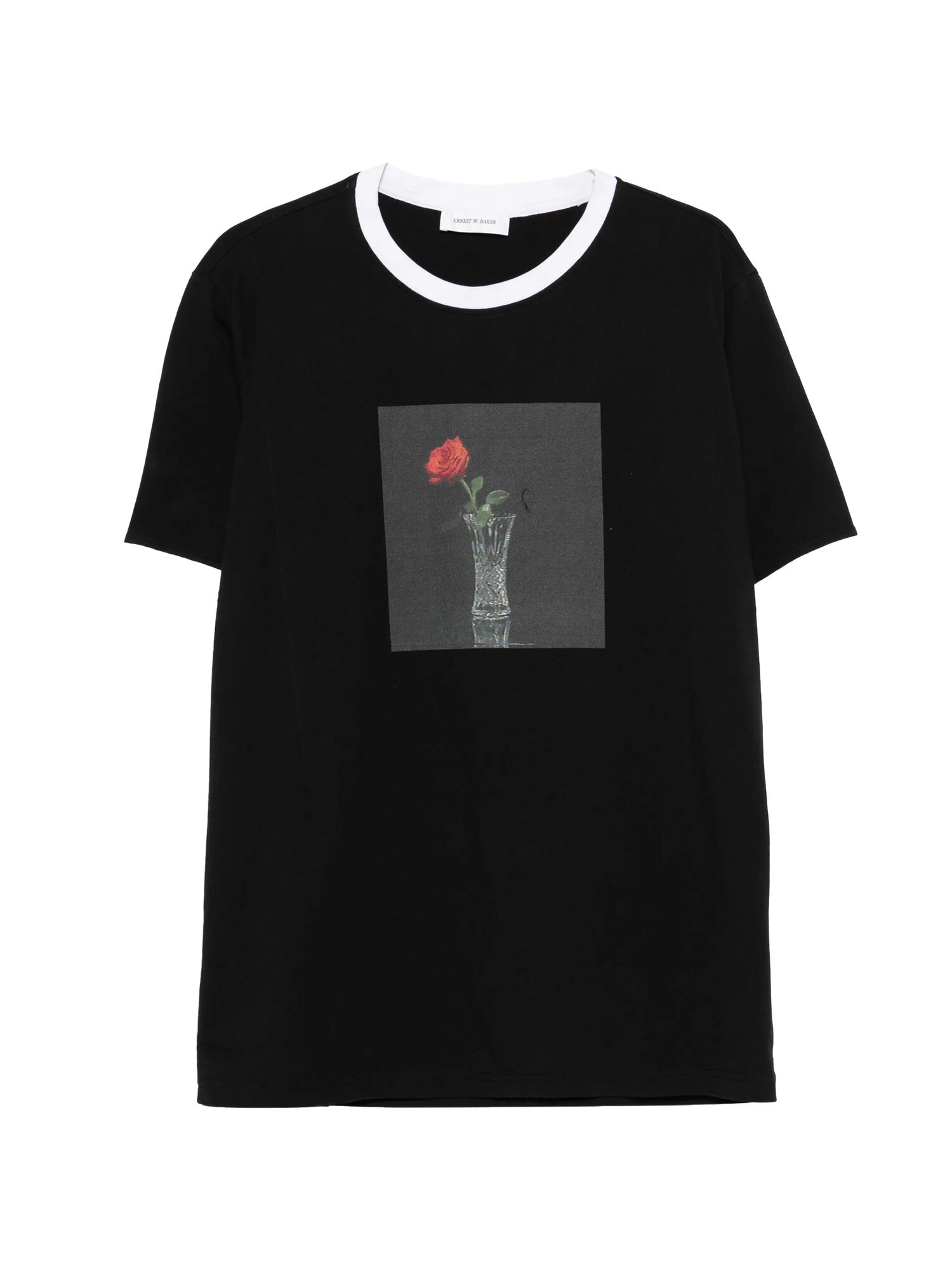 Футболка Round-nek rose-print T-shirt