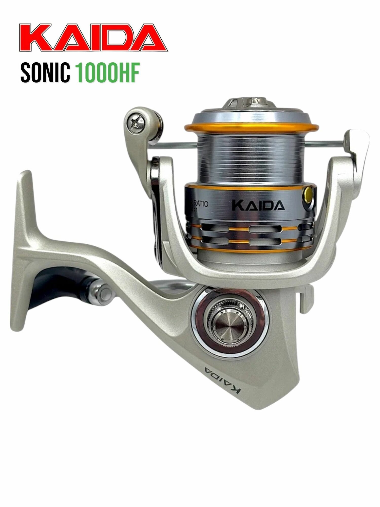 Катушка для спиннига Kaida Sonic 1000 HF 4+1 скоростная на спиннинг ультралайт, для удочки кайда