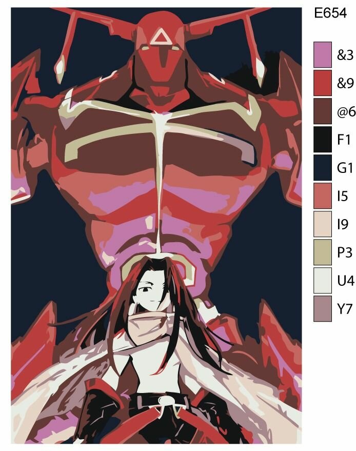 Детская Картина по номерам E654 "Аниме Shaman King (Шаман Кинг). Хао Асакура" 20х30