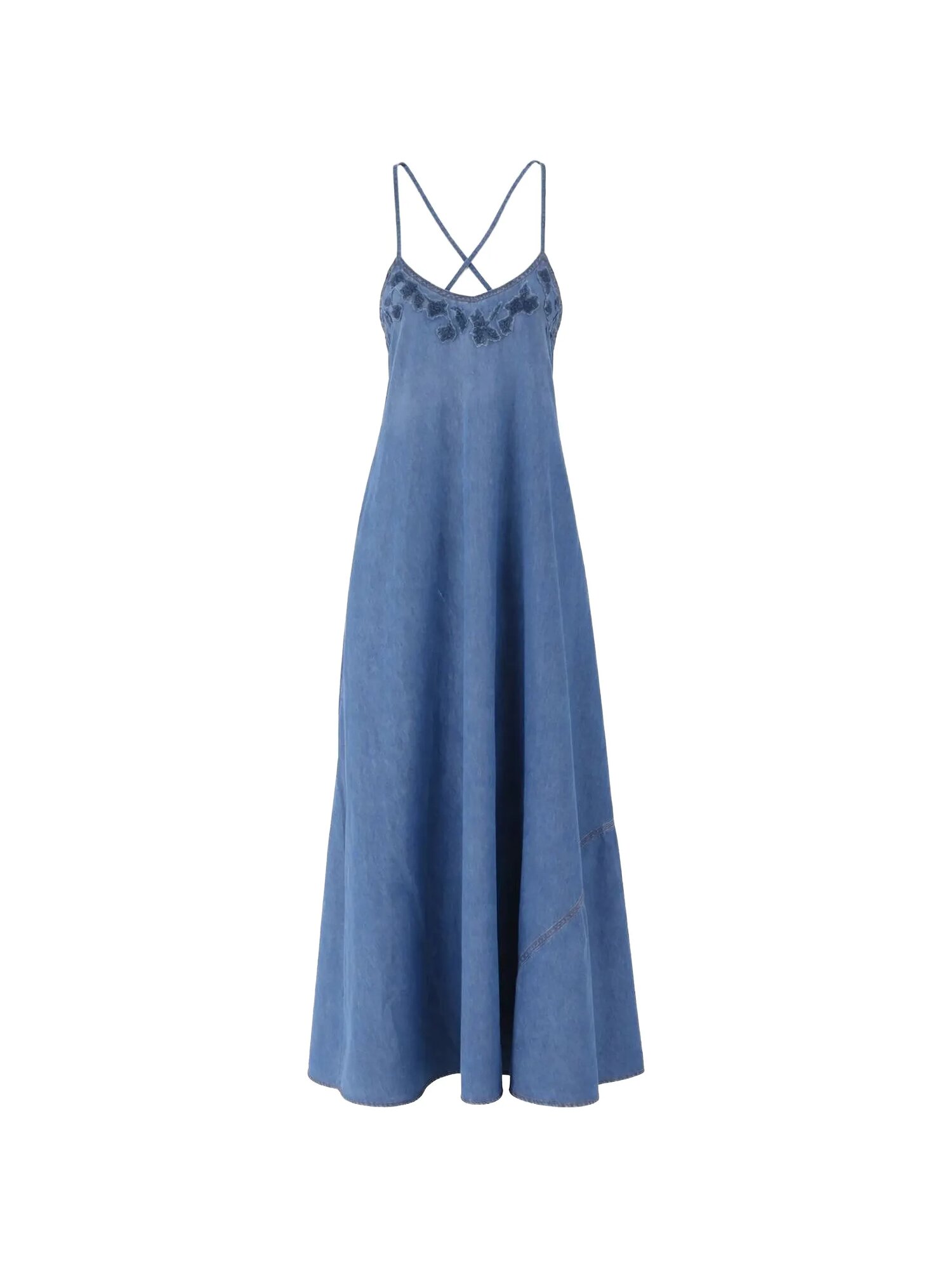 Платье Floral-appliqué cross-strap dress