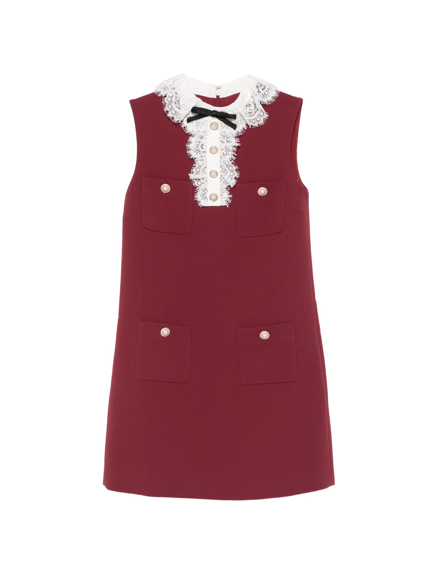 Платье Lace-trimmed bow-detail dress