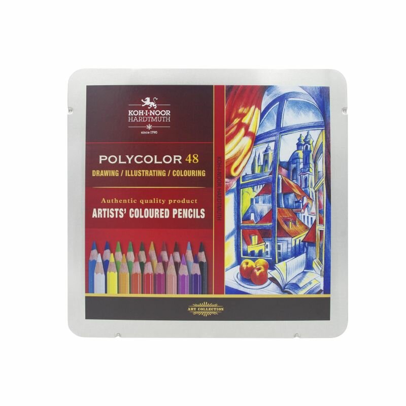 Карандаши цветные худож POLYCOLOR 3826 48цв/наб мет. кор. 3826048001PLRU