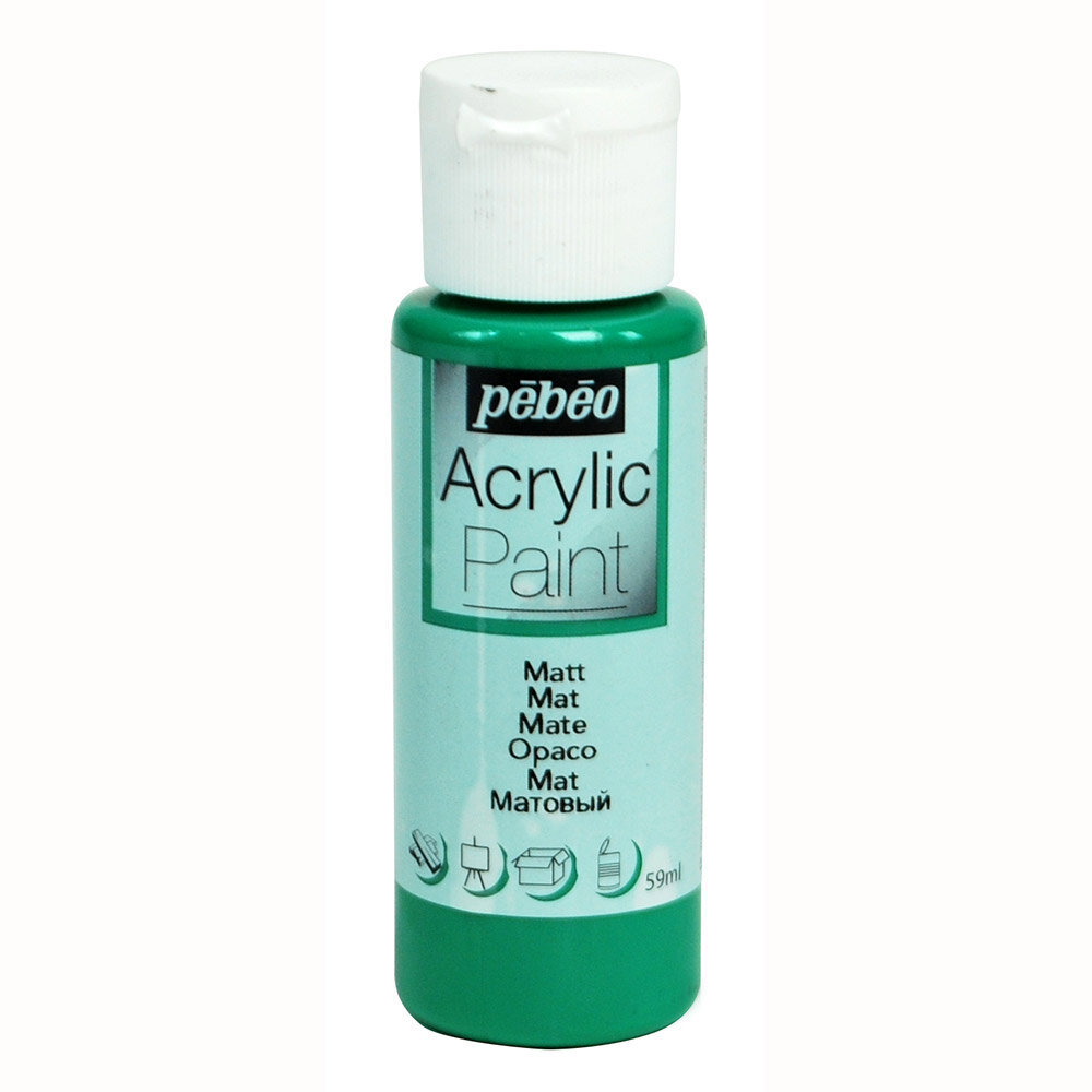 Краска акриловая Pebeo Acrylic Paint, декоративная, матовая, 59 мл, еловый