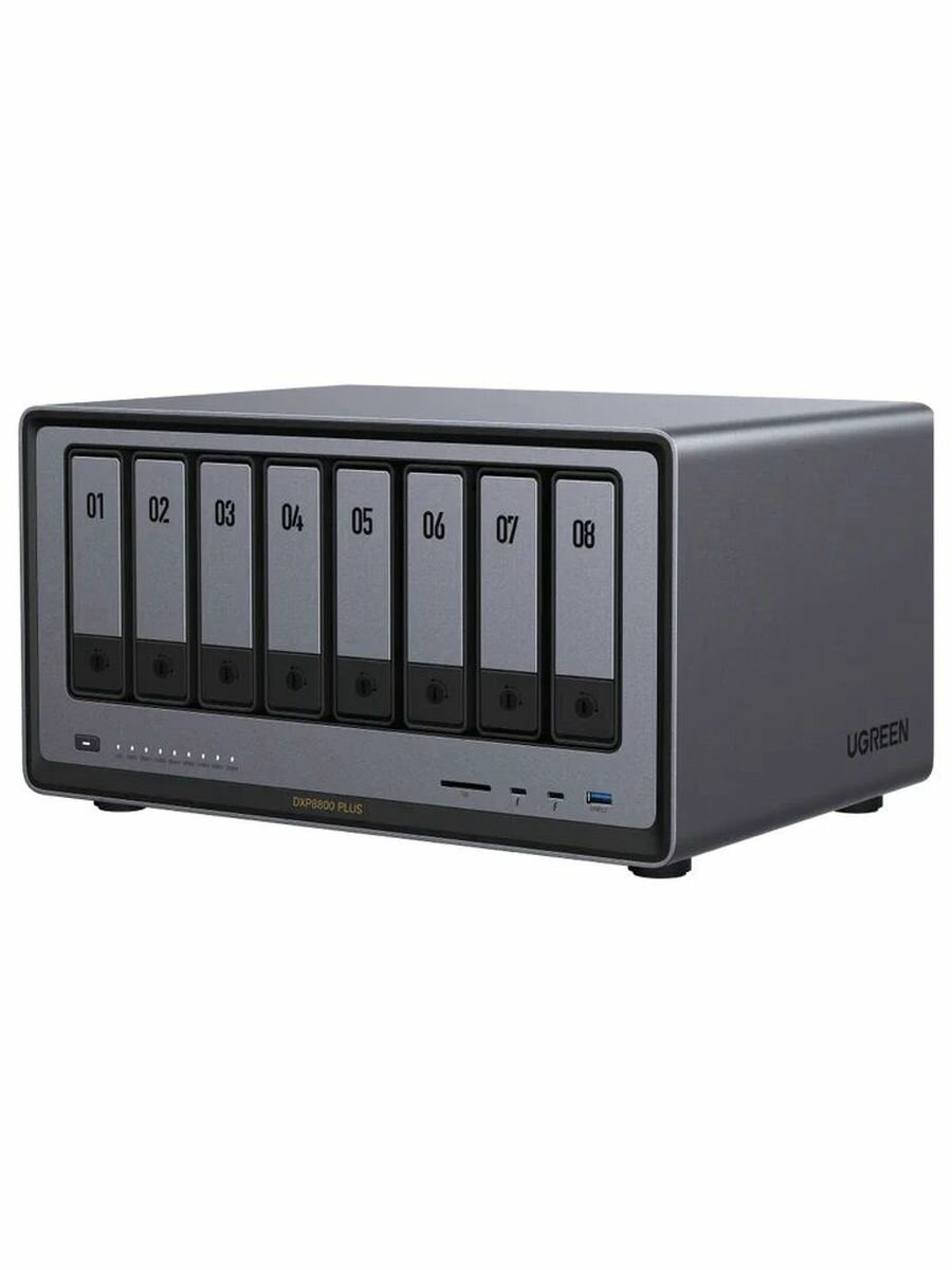 Эксклюзивное сетевое хранилище Ugreen NASync DXP8800 Plus, оснащённое 8 ГБ памяти, используется для премиумного хранения данных