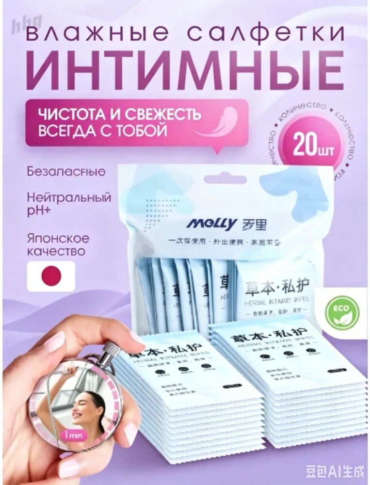 Влажные салфетки 20 шт