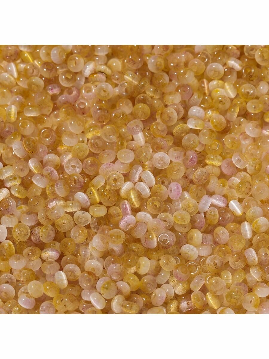 Бисер кошачий круглый, 2.5*4mm, 200 штук, Стеклянный чешский бисер для рукоделия вязания и вышивки