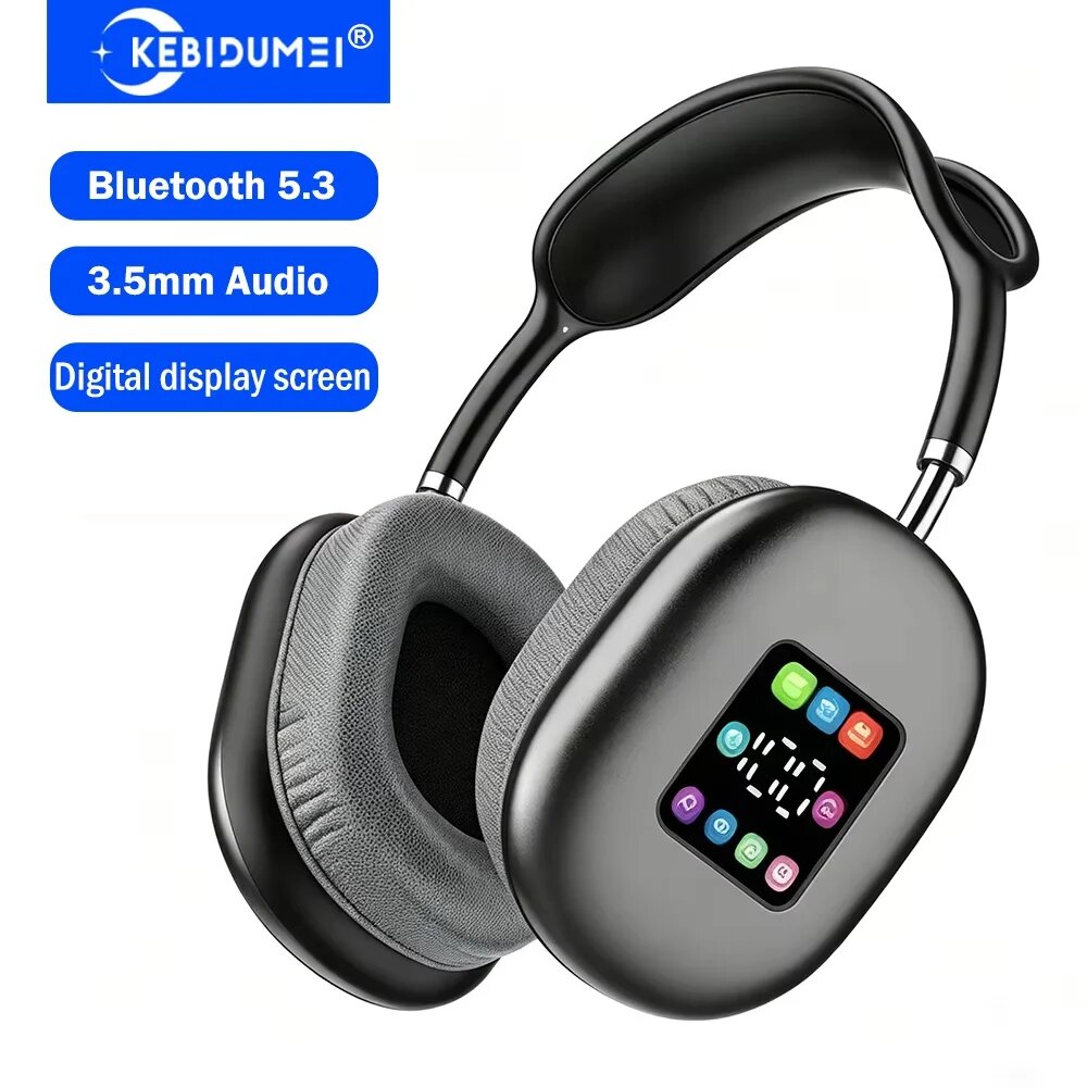 KEBIDUMEI Bluetooth 5.3 Наушники с LED-дисплеем ANC with screen