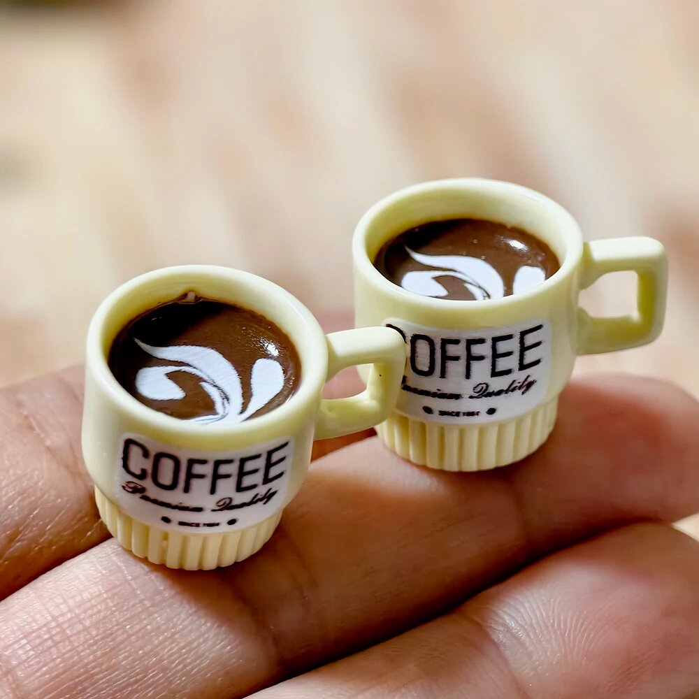Миниатюрный металлический набор посуды Snoedoll 1/12 Черный, 2pcs yellow cup