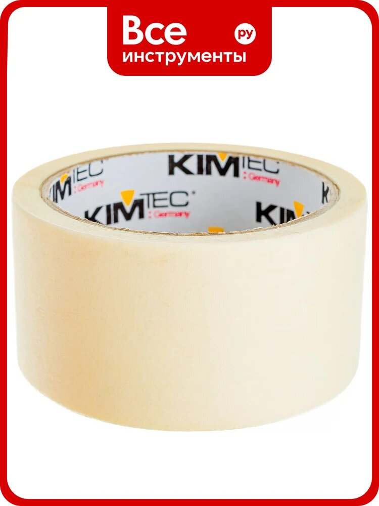 Малярная лента KIM TEC 50 мм х 25 м 05-01-16 11605940 бумажная основа, клей на водной основе, бело‑желтый цвет