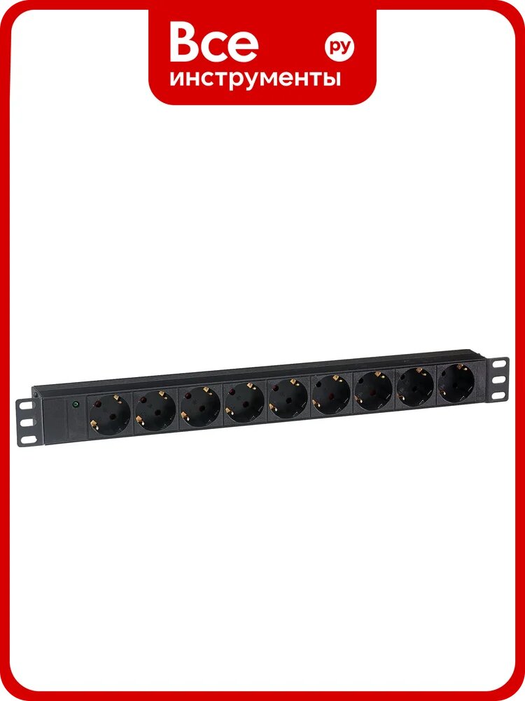 Блок, ExeGate, розеток ExeGate ServerPro PDU-19H901 Al-9S-C14, 19, 1U, алюминий,