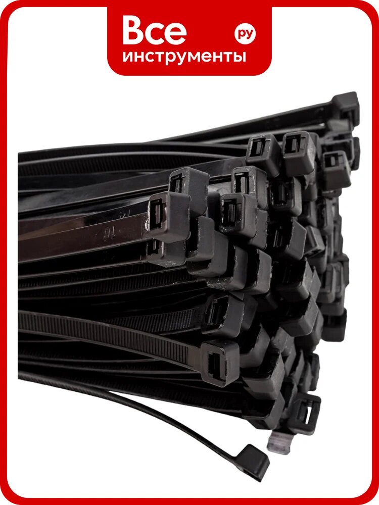 Нейлоновые стяжки FORTISFLEX НСС EasyFix 8x400 черный, 100 шт. 84820, черный