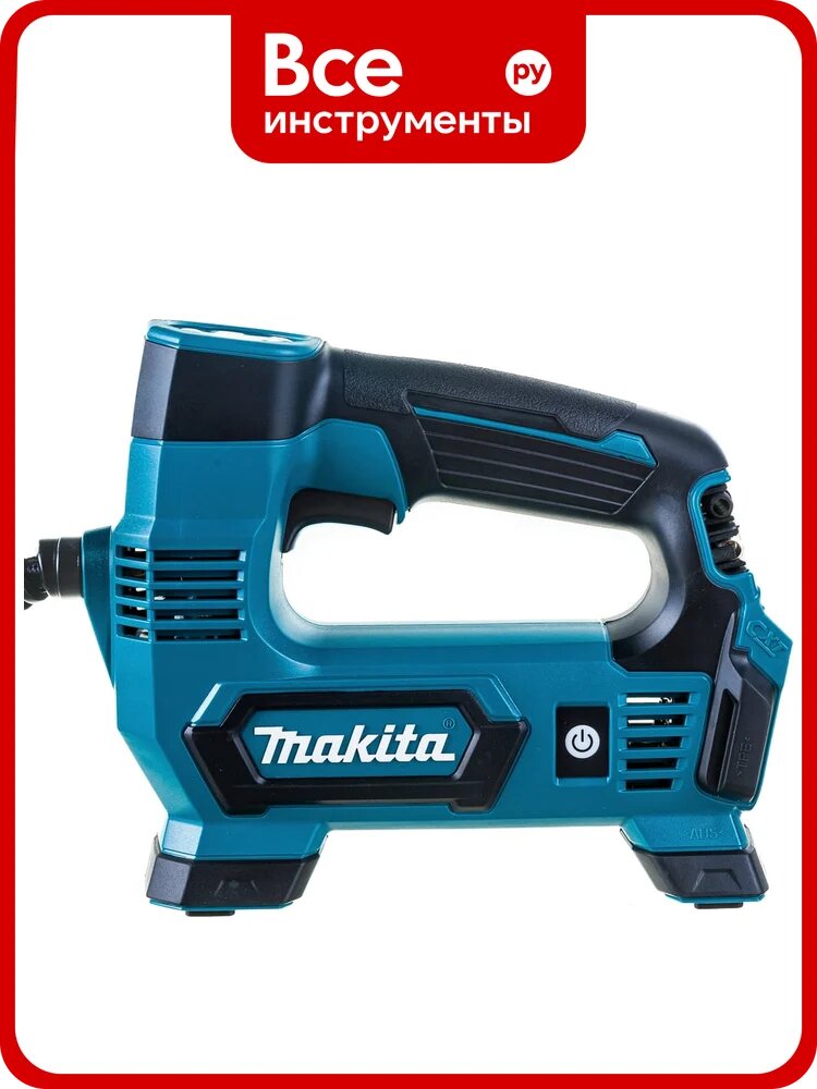 Насос Makita MP100DZ для накачки шин автомобилей с цифровым манометром и встроенным фонарём, производительность