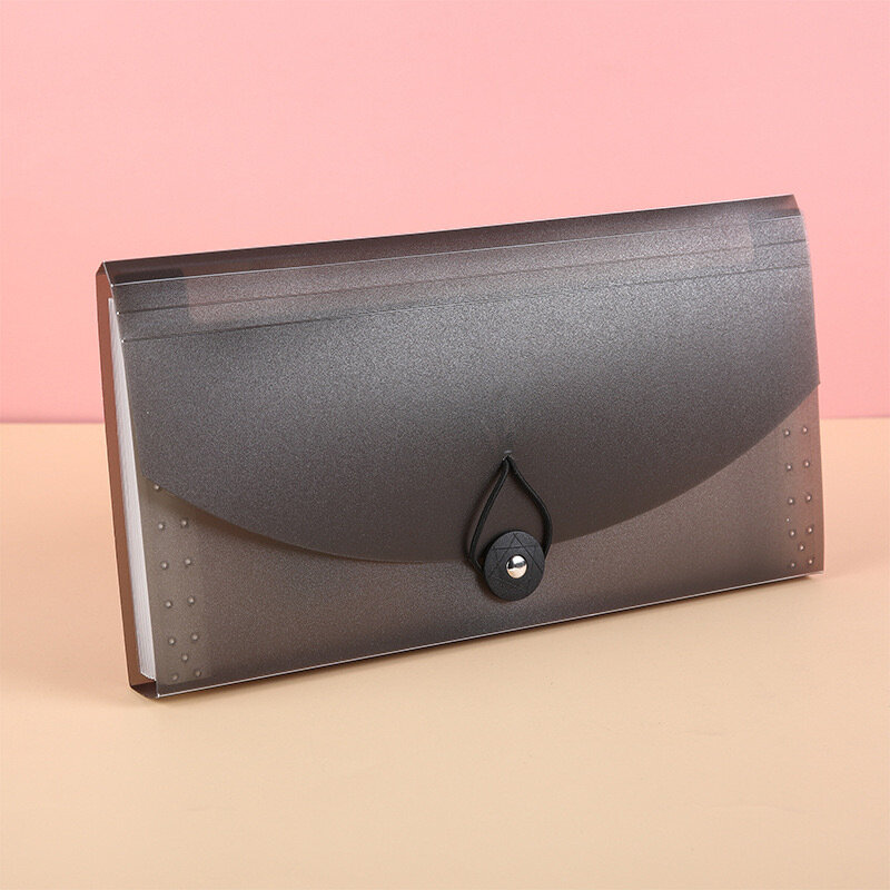 Серая аккордеонная папка для документов формата B6 - 17,6x12,5 см, хранение счетов