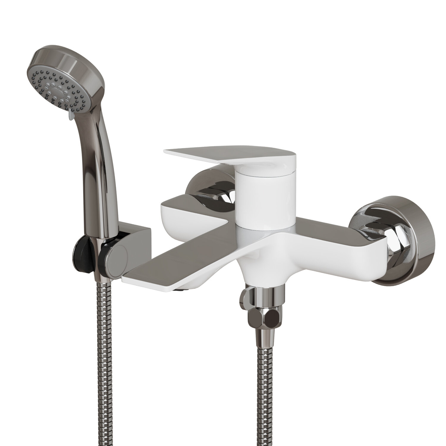 Смеситель для ванны MIXLINE ML41-01 "Swan White" 35k белый/хром (553909)