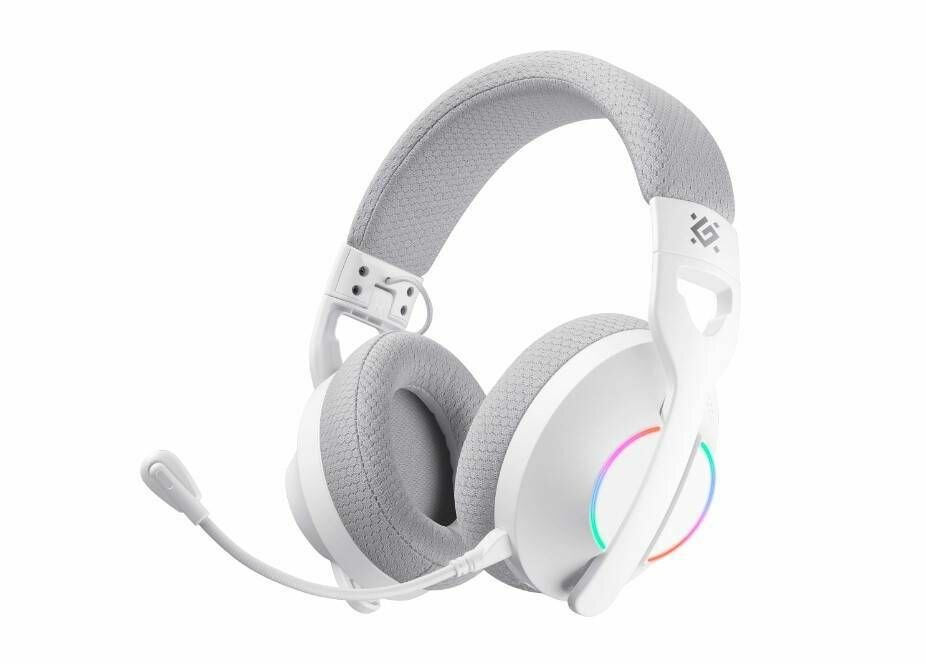Наушники беспроводные, большие Bluetooth-гарнитура белого цвета, Defender Weaver PRO BT/2.4G (62550)