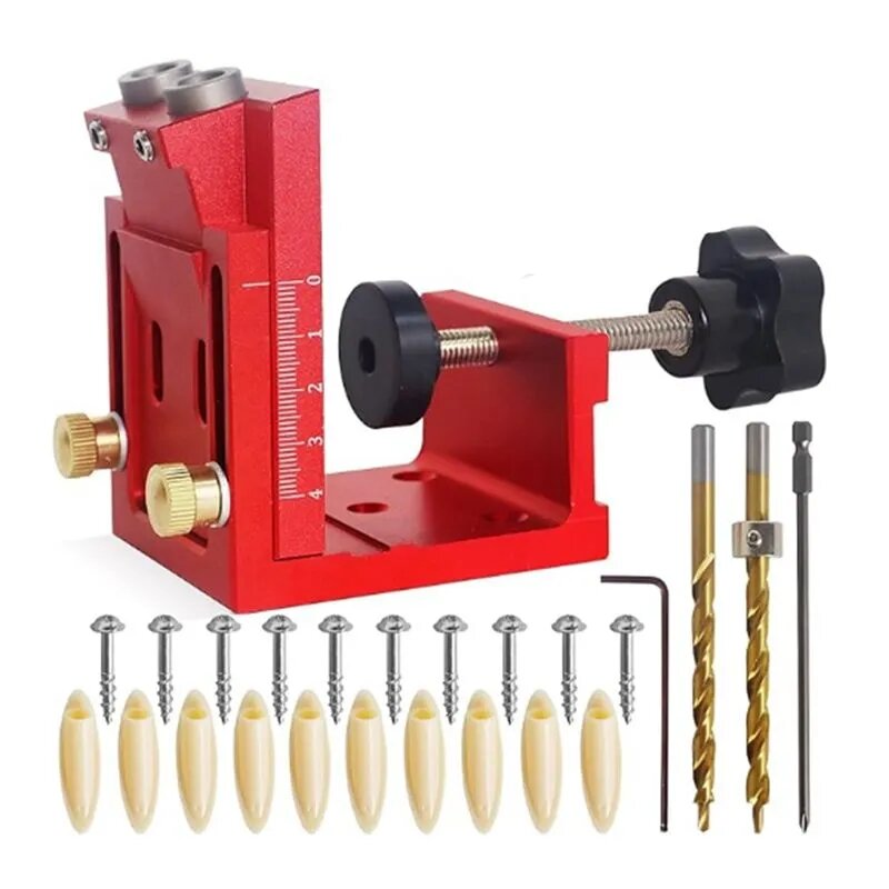 Набор Регулируемых Инструментов Для Деревообработки HFM Pocket Hole Jig Kit