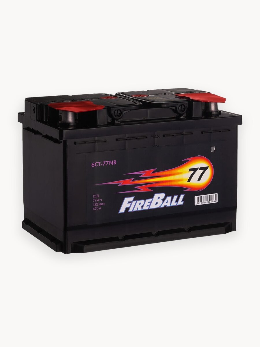 Аккумулятор FIRE BALL 6ст 77 NR, 670 А CCA, 577112020 обратная полярность для автомобилей легковых и грузовых кальциевая технология пусковой ток 670А