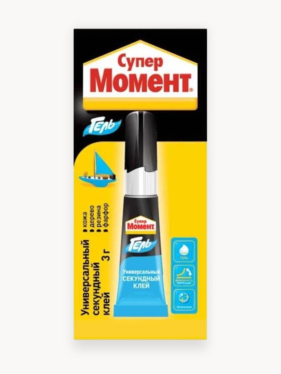Супер клей Момент 622917, 3 г, универсальный, термостойкий, прозрачный, бесцветный