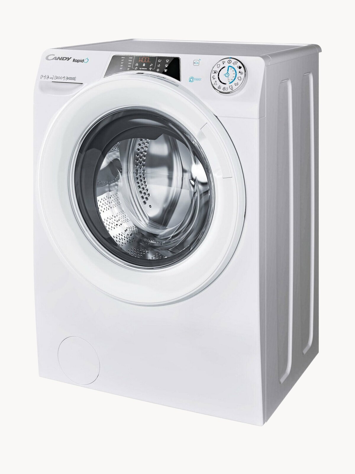 Узкая стиральная машина Candy Rapido RO4 1274DWM4-07, белая, 17 программ, Загрузка 7 кг, инвенторный мотор, быстрая стирка