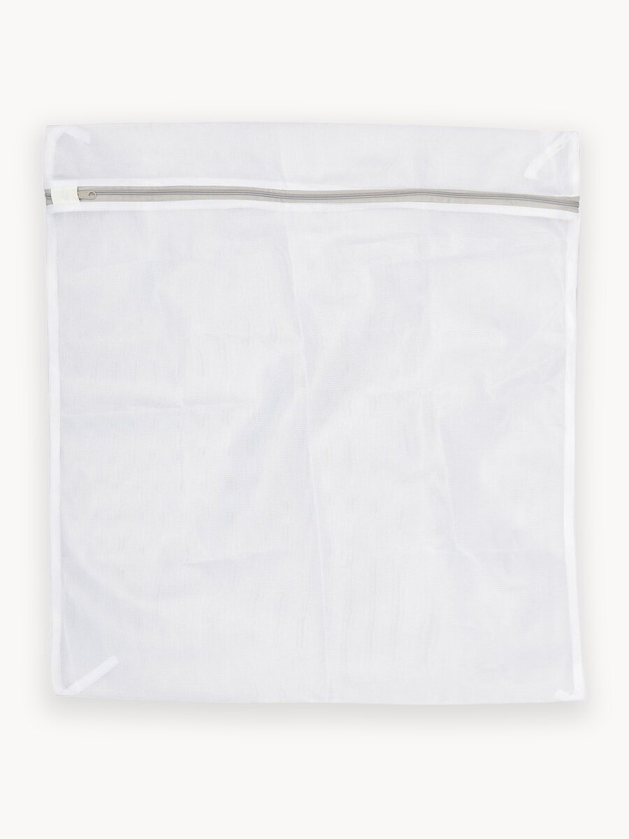 Мешок для стирки, на молнии, полиэстер, размер 60 x 60 см, белый