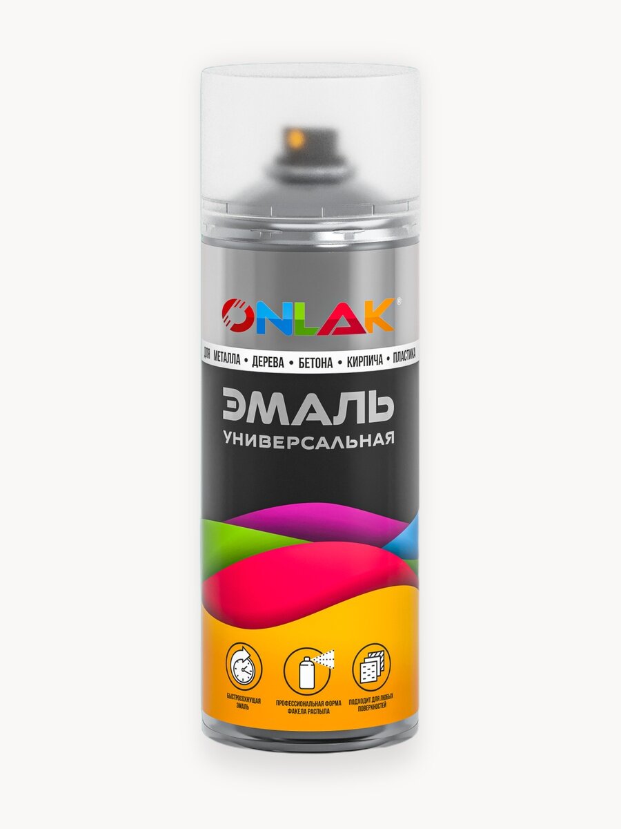 Универсальная быстросохнущая эмаль ONLAK в баллончике, быстросохнущая, глянцевая, для металла, дерева, бетона, кирпича, пластика, стекла, спрей 520 мл, RAL6034
