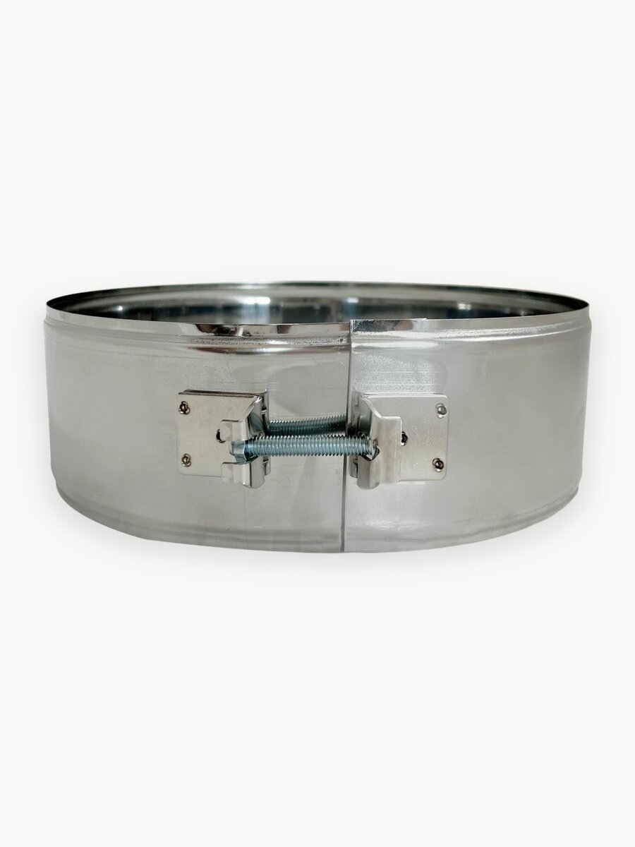 Хомут металлический для дымохода D200 ширина 70 мм на болте (304-0,5) росстин