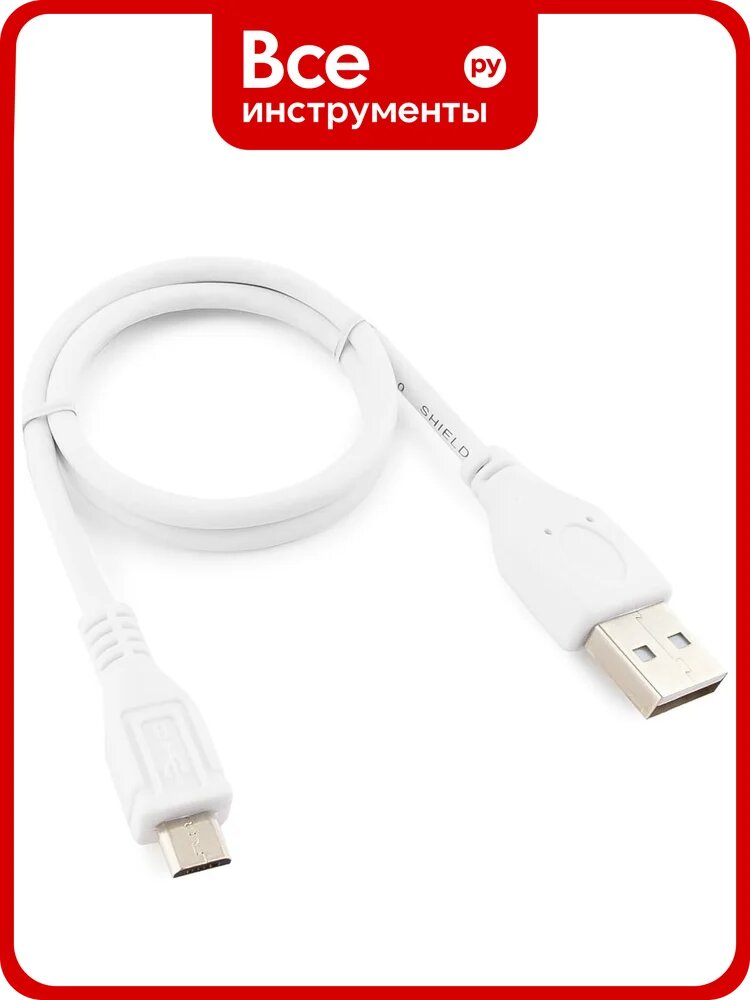 Кабель USB 2.0 Pro Cablexpert, AM/microBM, 26/28AWG, 0.5м, экран, пакет, CCP-mUSB2-AMBM-W-0.5M