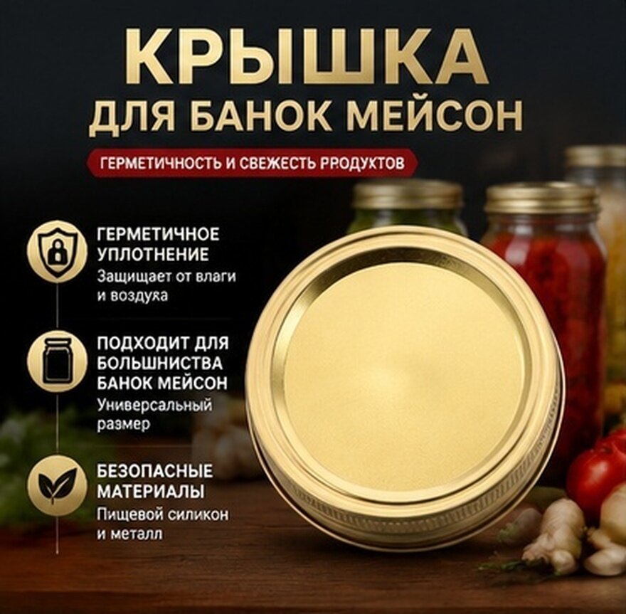12 Наборов Надёжная Плотная Закрытая Крышка Для Банок С Консервацией 70Mm