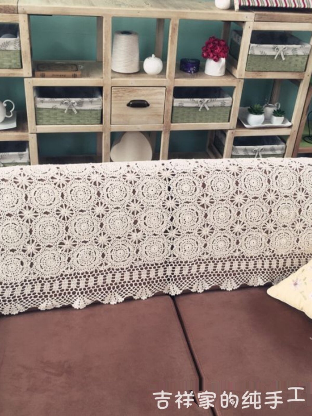Ручная кружевная скатерть-дорожка из кружева бежевого цвета 60x120см Европейский стиль цветочная вышивка для дивана и