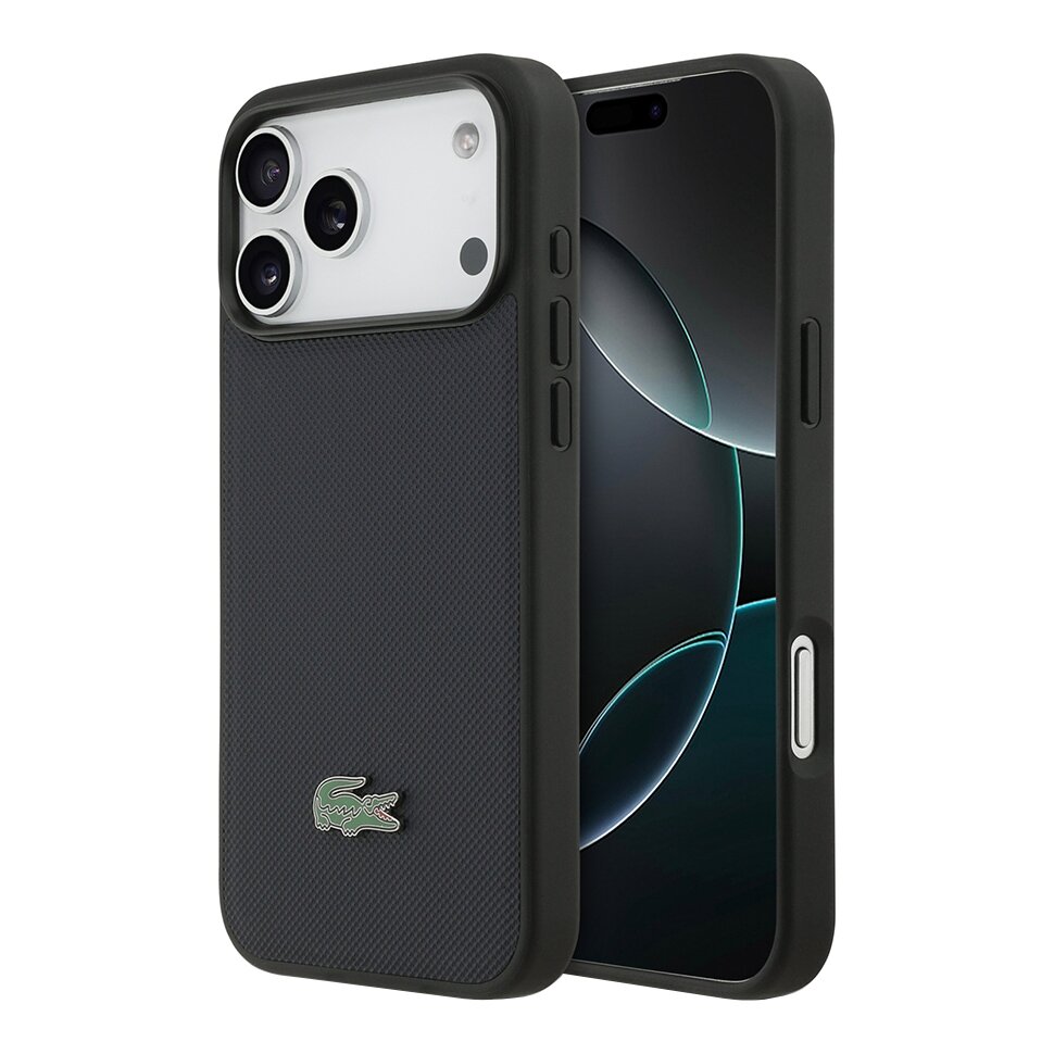 Lacoste чехол с MagSafe для iPhone 17 Pro Max, PVC Lacquer Metal logo, синий