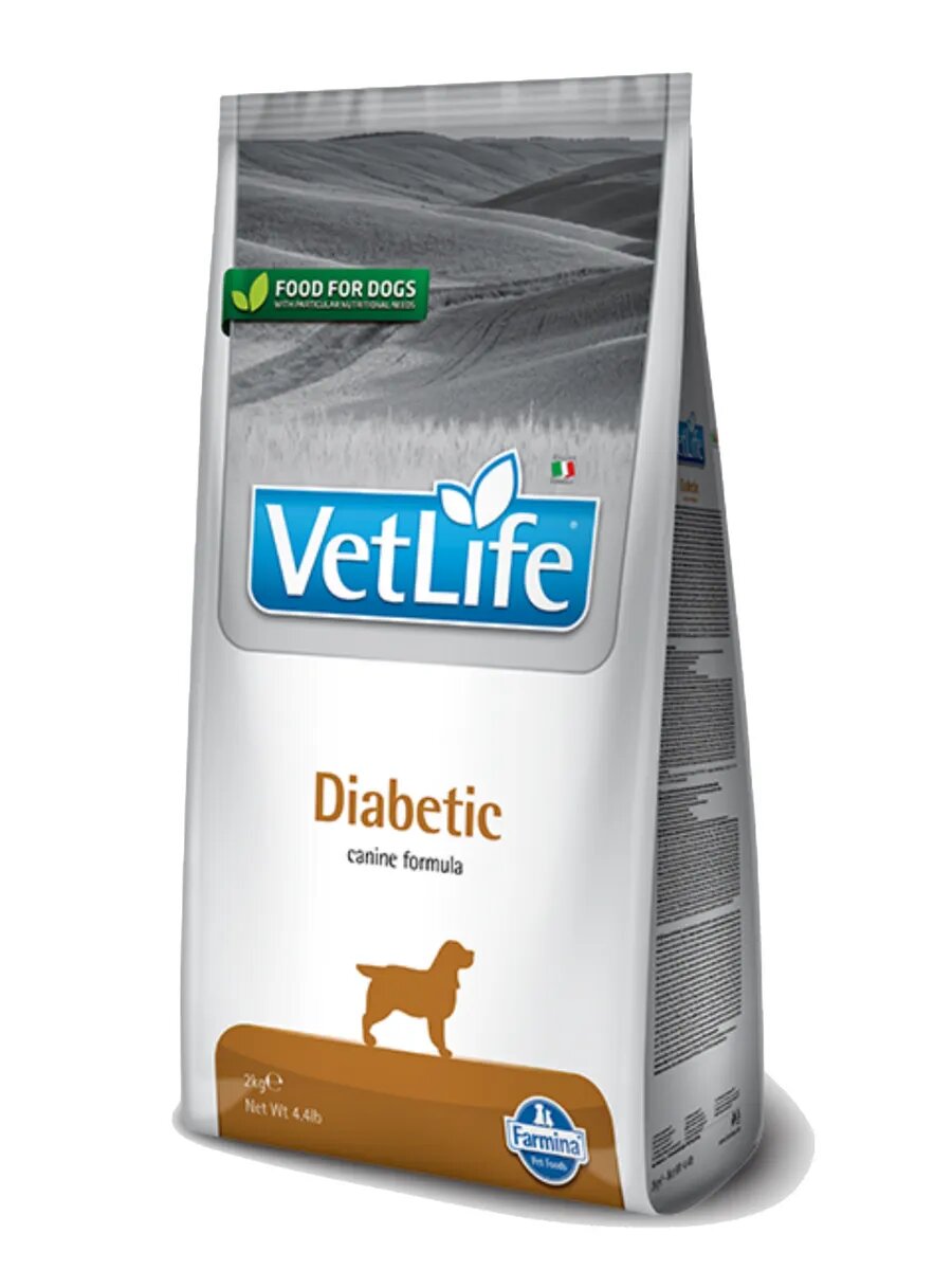 Сухой корм Farmina Vet Life Diabetic (Фармина) для собак при сахарном диабете, 2 кг