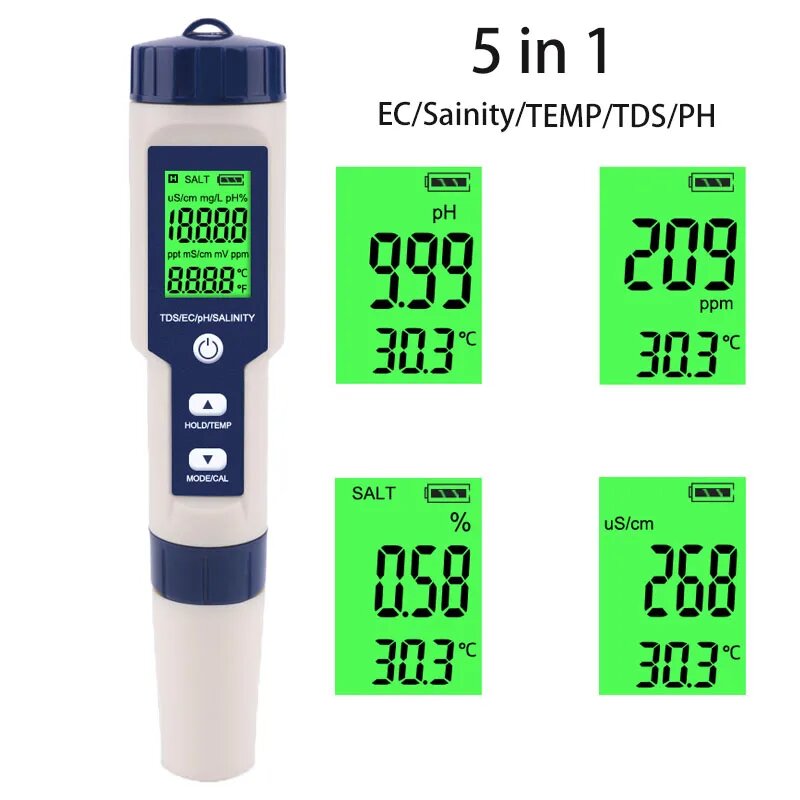 Измеритель качества воды JUANJUAN PC-101 5 in1 Salinometer