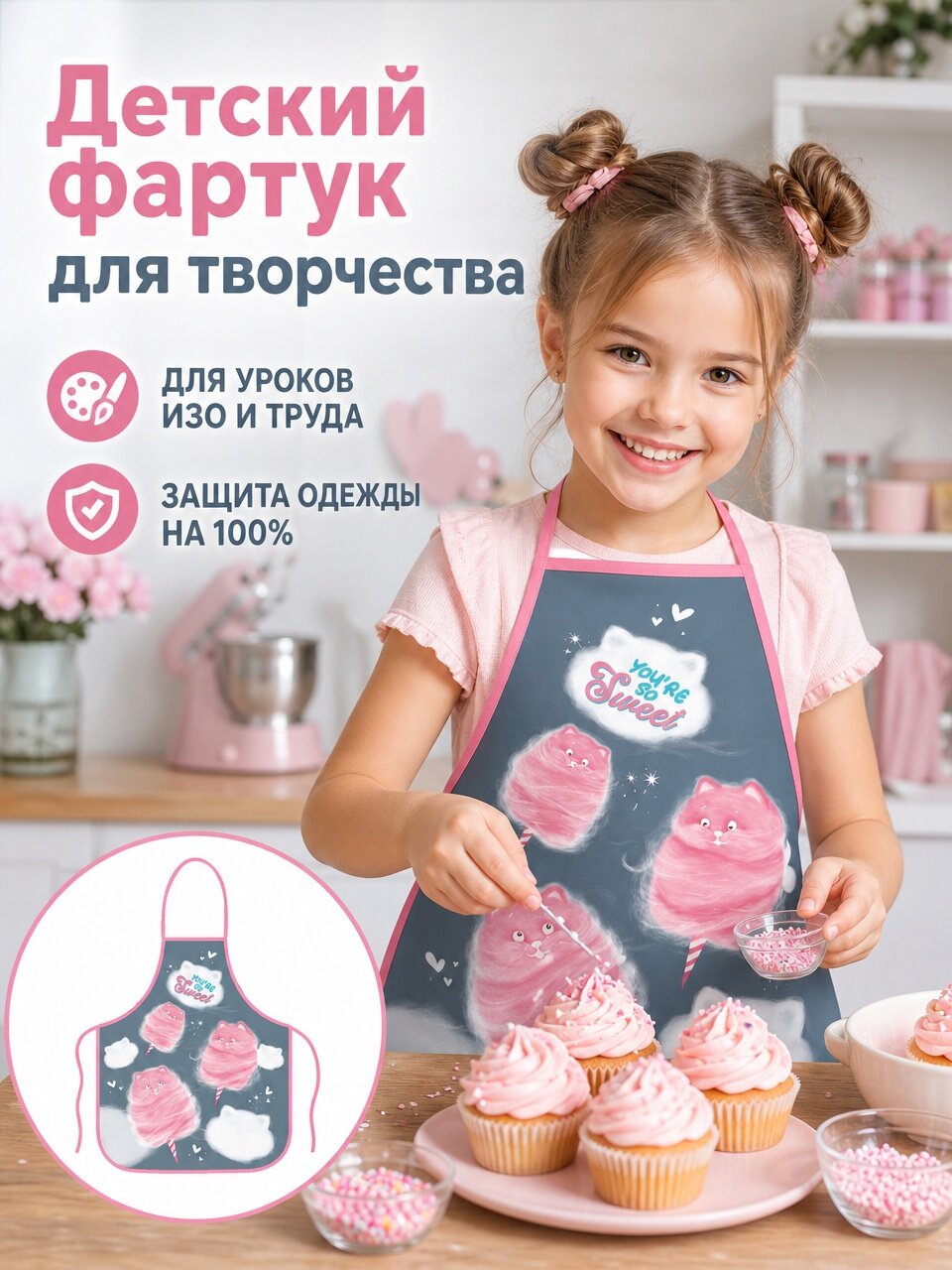 Феникс+ Фартук для уроков труда и рисования Котоваты
