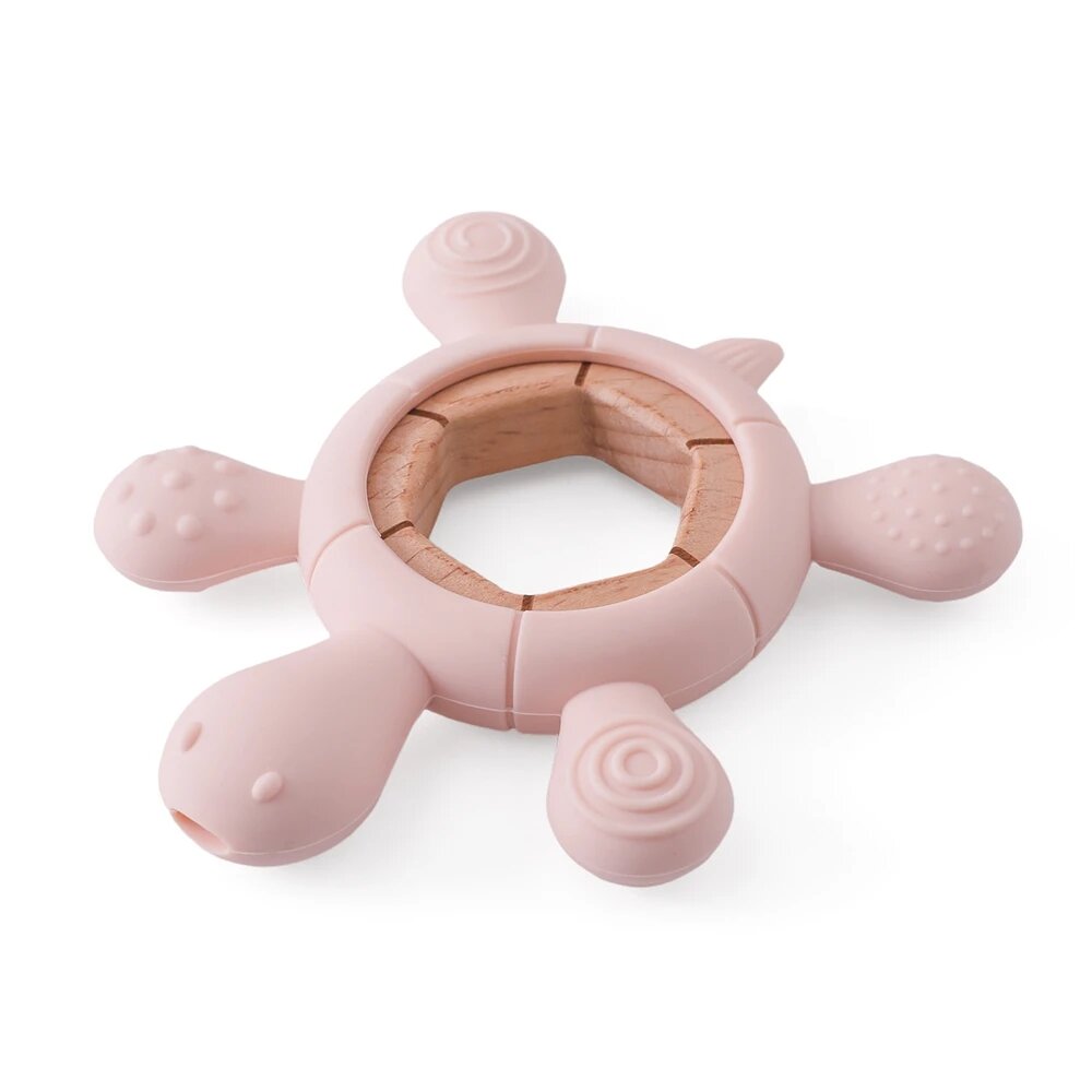 Силиконовый прорезыватель-черепаха Let's Make Розовый, Pink