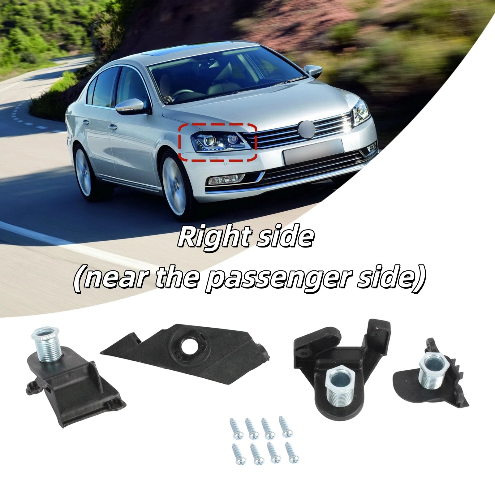 Ремкомплект передних фар для VW Passat B7 2011 2012 2013 2014, европейская версия, автомобильные аксессуары, винт 3AA998225 3AA998226